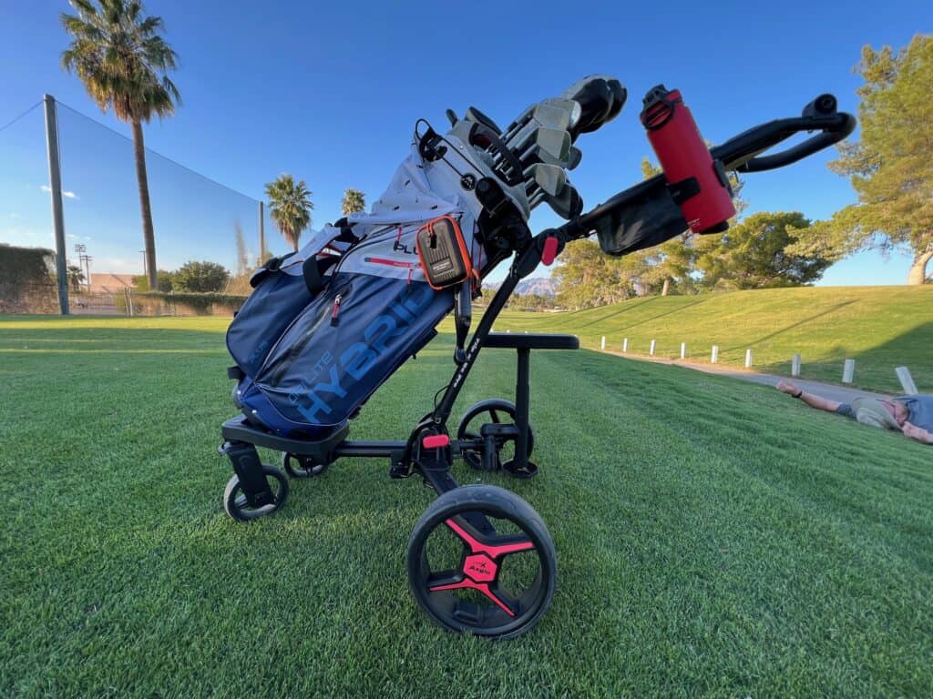 Review trolley dorong Axglo Flip N'Go Pro Push Cart - GOLF TIMES